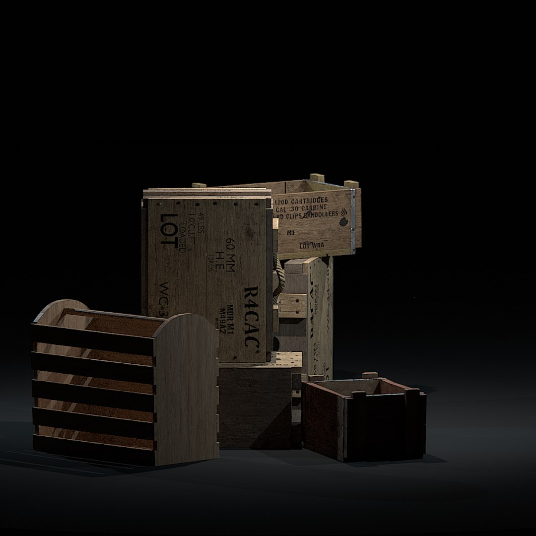 3D Wooden Crates Ww2 - TurboSquid 1472083