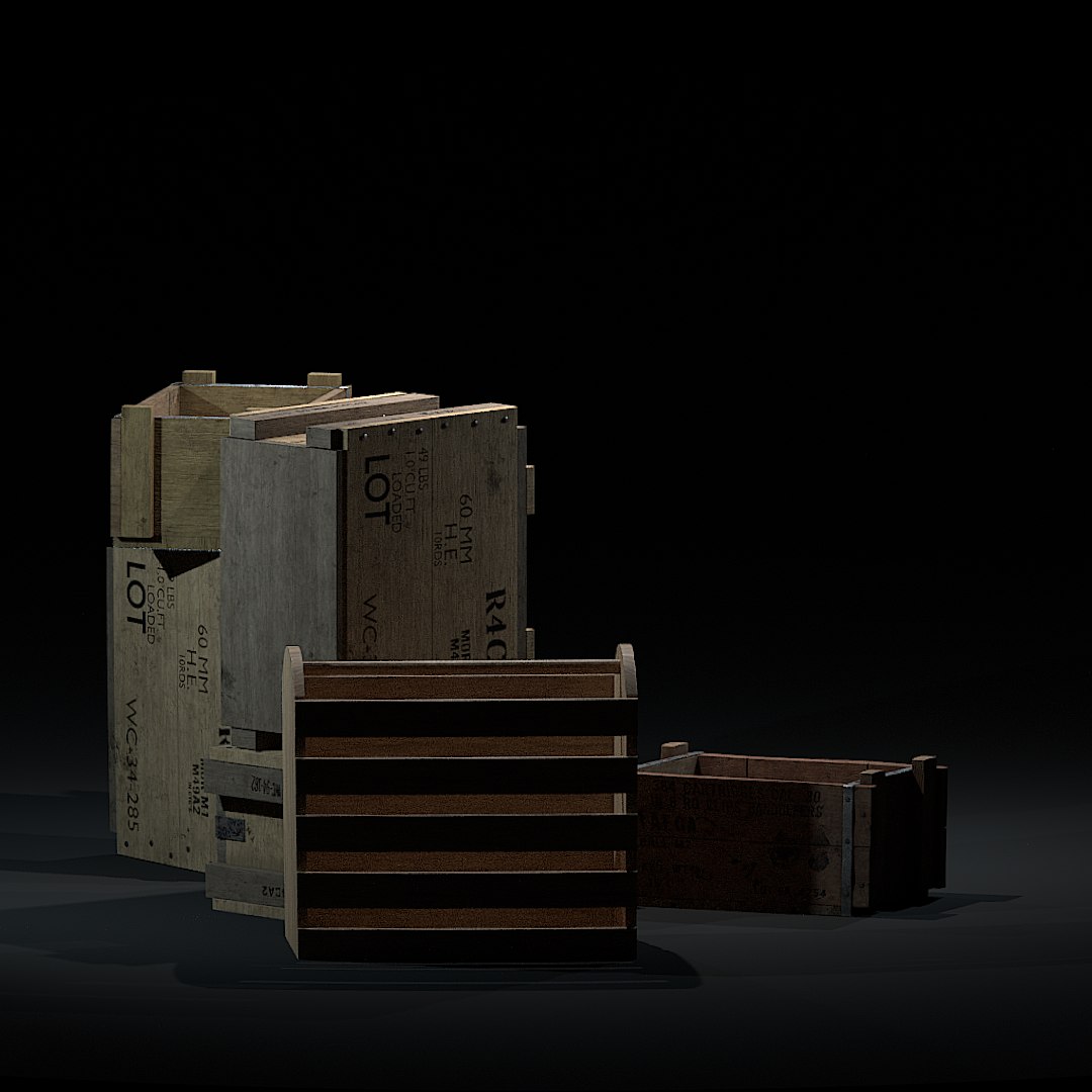 3D Wooden Crates Ww2 - TurboSquid 1472083