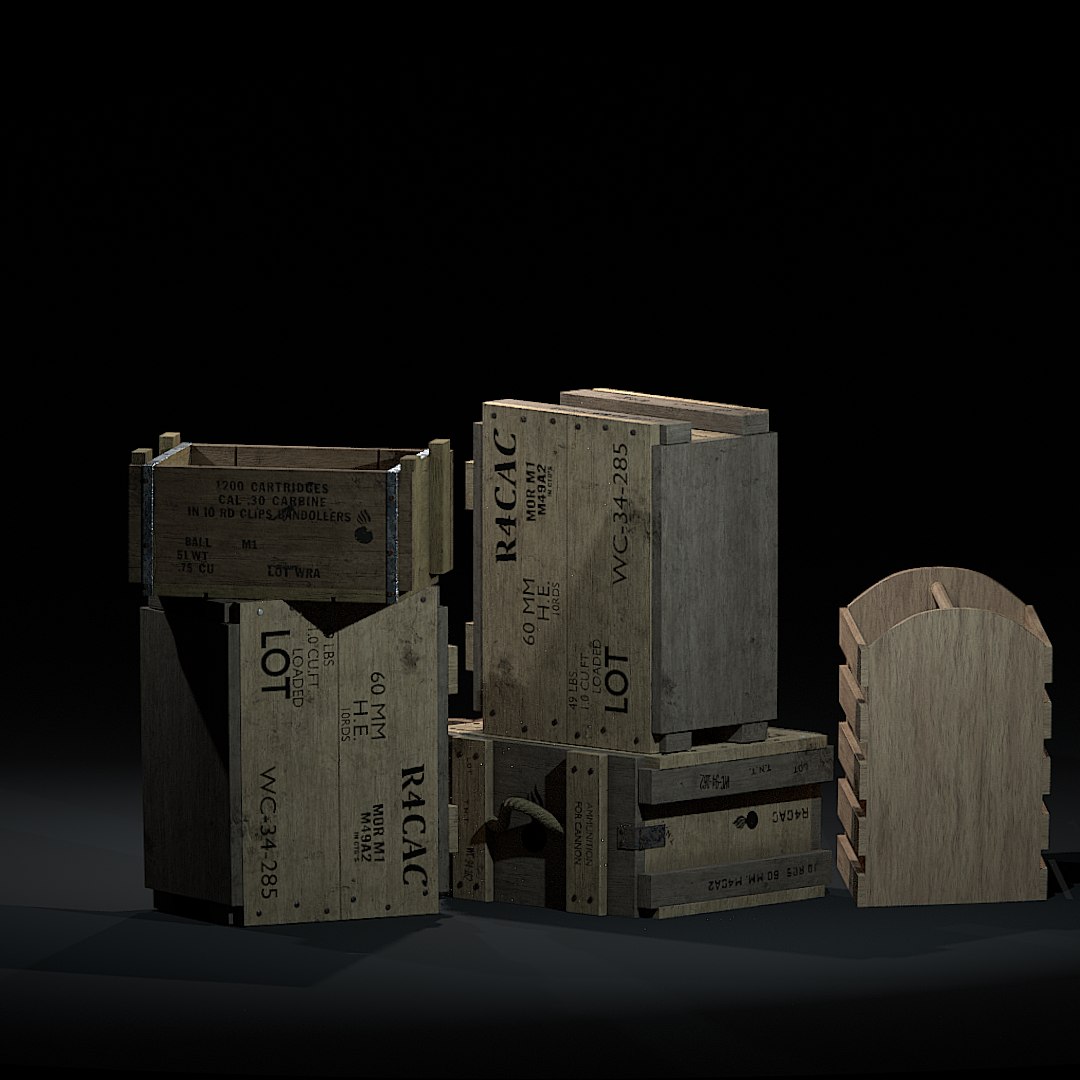 3D Wooden Crates Ww2 - TurboSquid 1472083