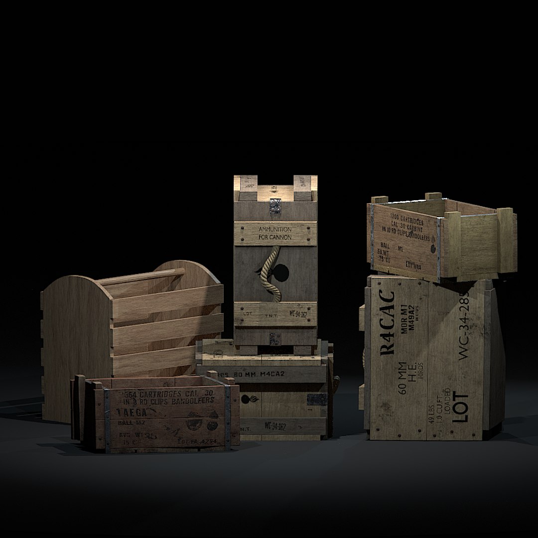 3D Wooden Crates Ww2 - TurboSquid 1472083