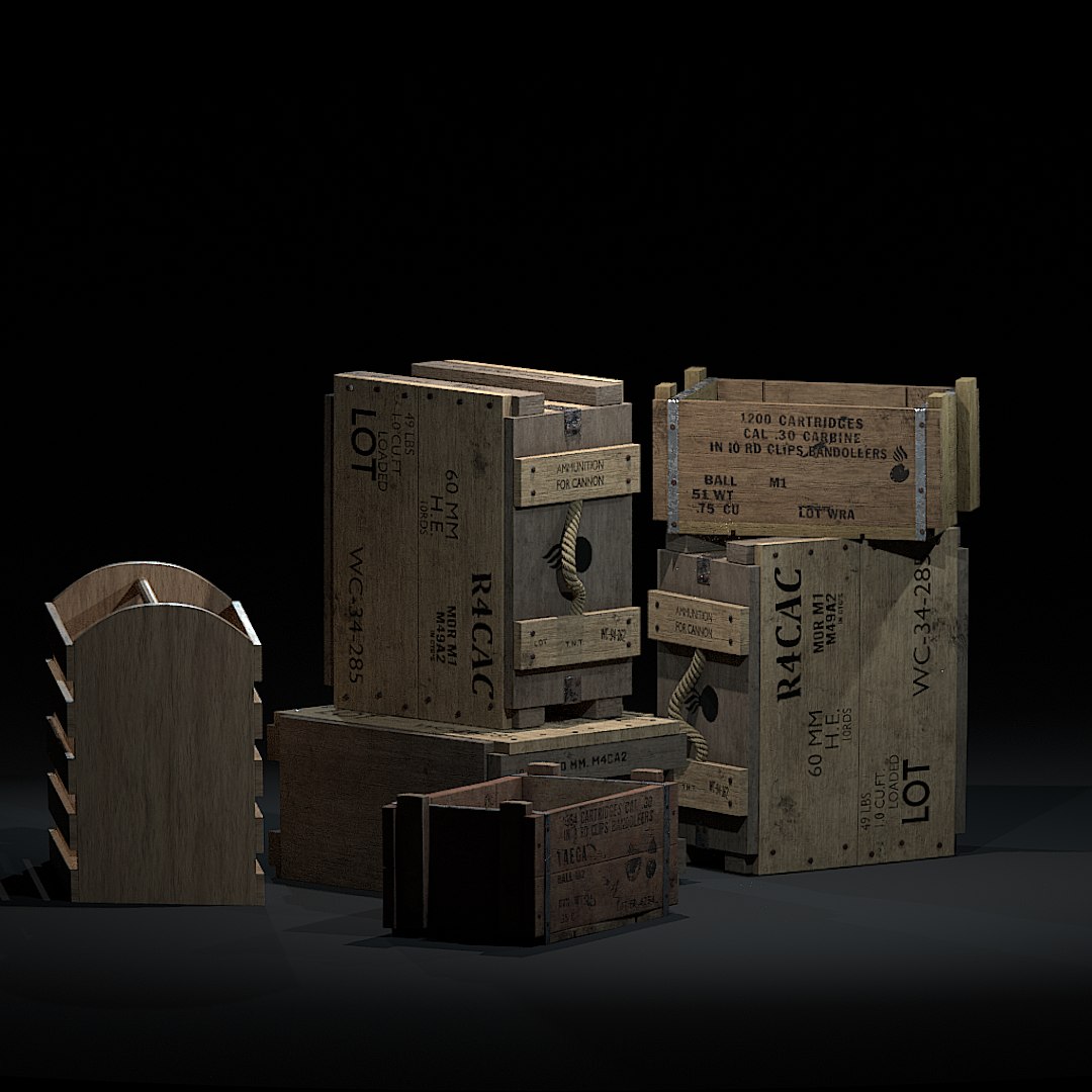 3D Wooden Crates Ww2 - TurboSquid 1472083