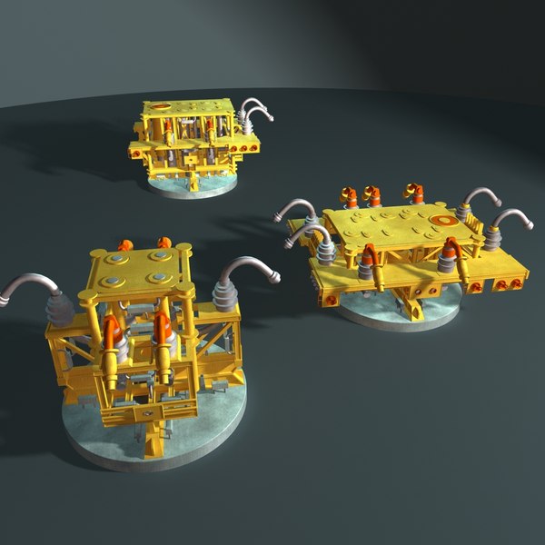 spar oil platform 3d model