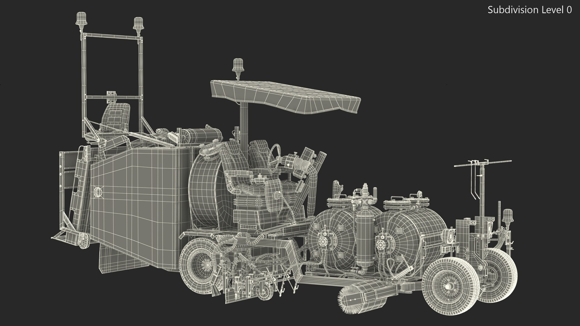 3D Road Line Marking Machine Rigged For Maya - TurboSquid 2180239