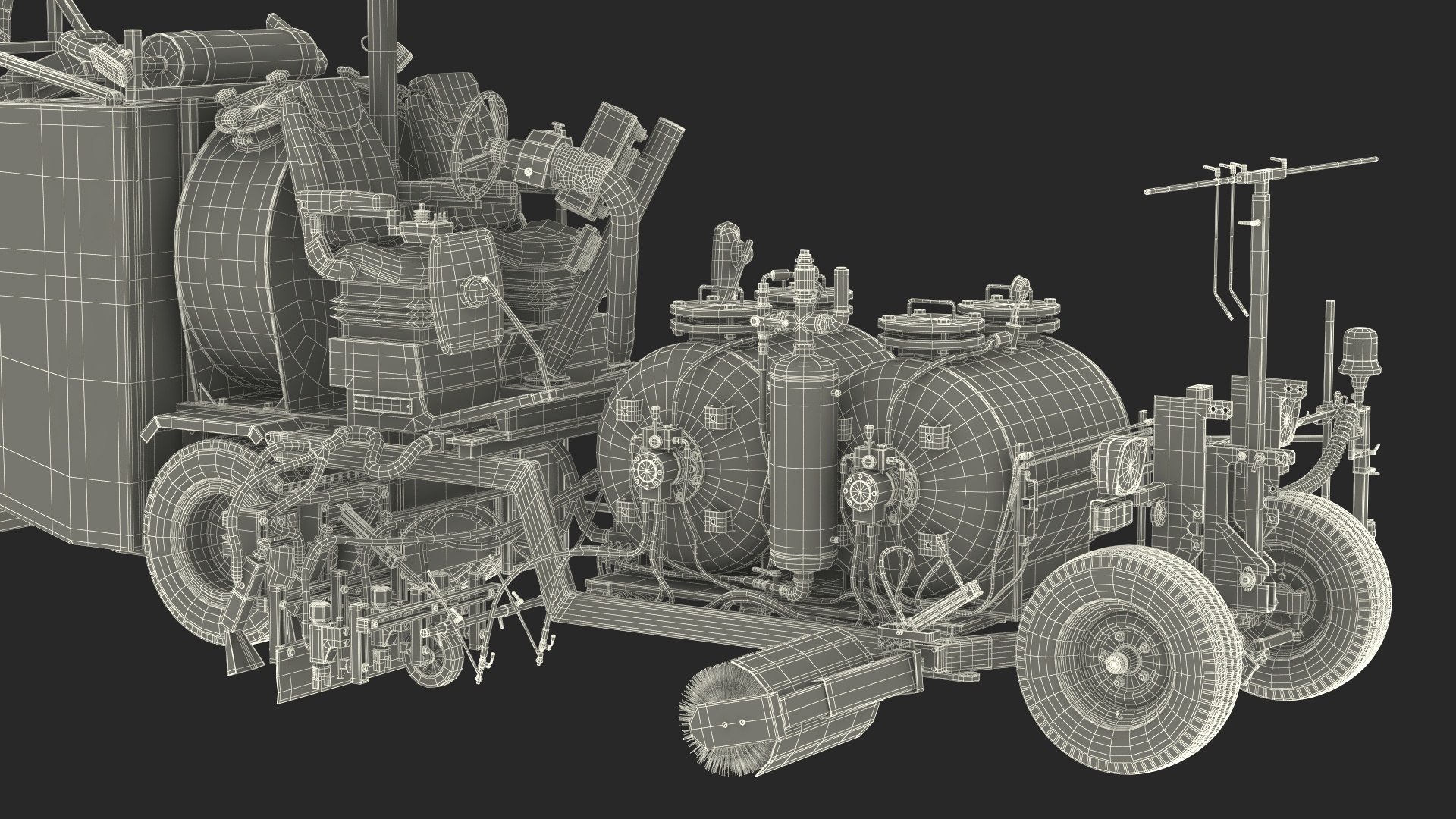 3D Road Line Marking Machine Rigged For Maya - TurboSquid 2180239