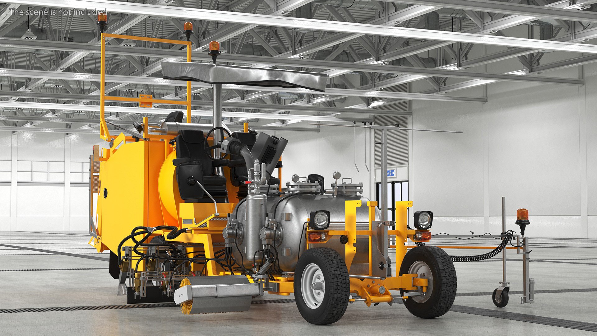 3D Road Line Marking Machine Rigged For Maya - TurboSquid 2180239