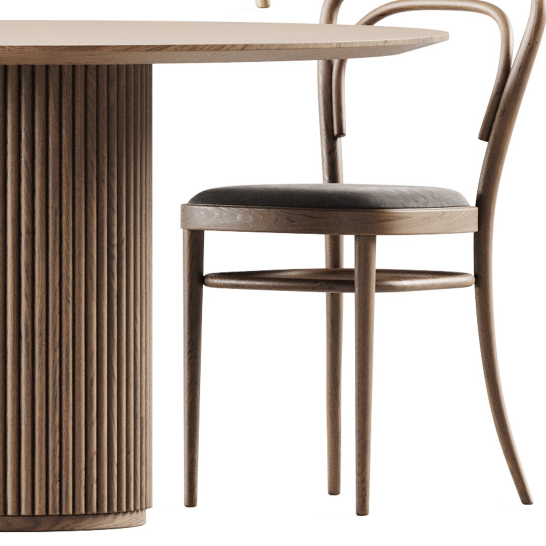 Table Palais Royal By Asplund And Bentwood Chair 215 By Thonet 3D Model ...