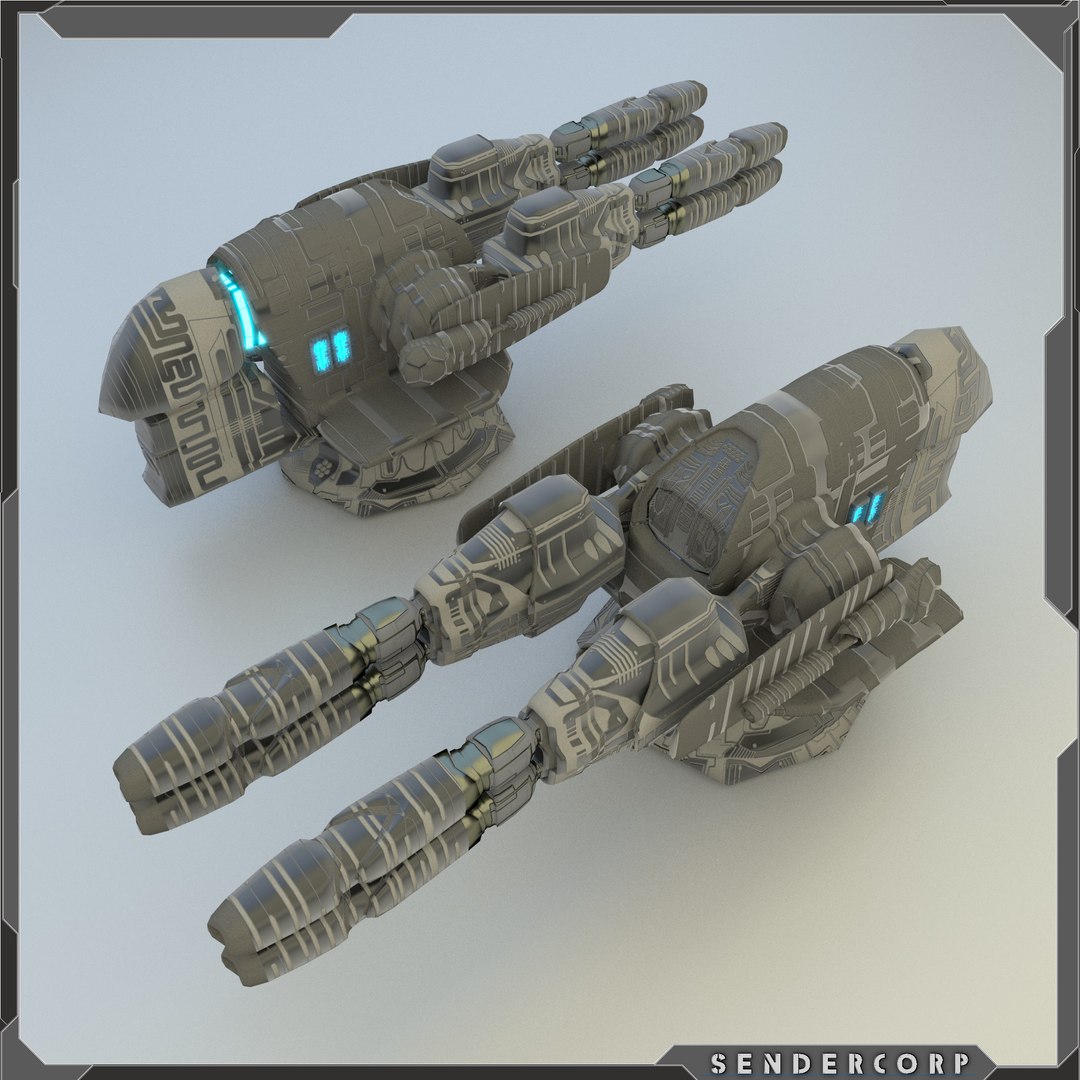 3d Model Scifi Turret