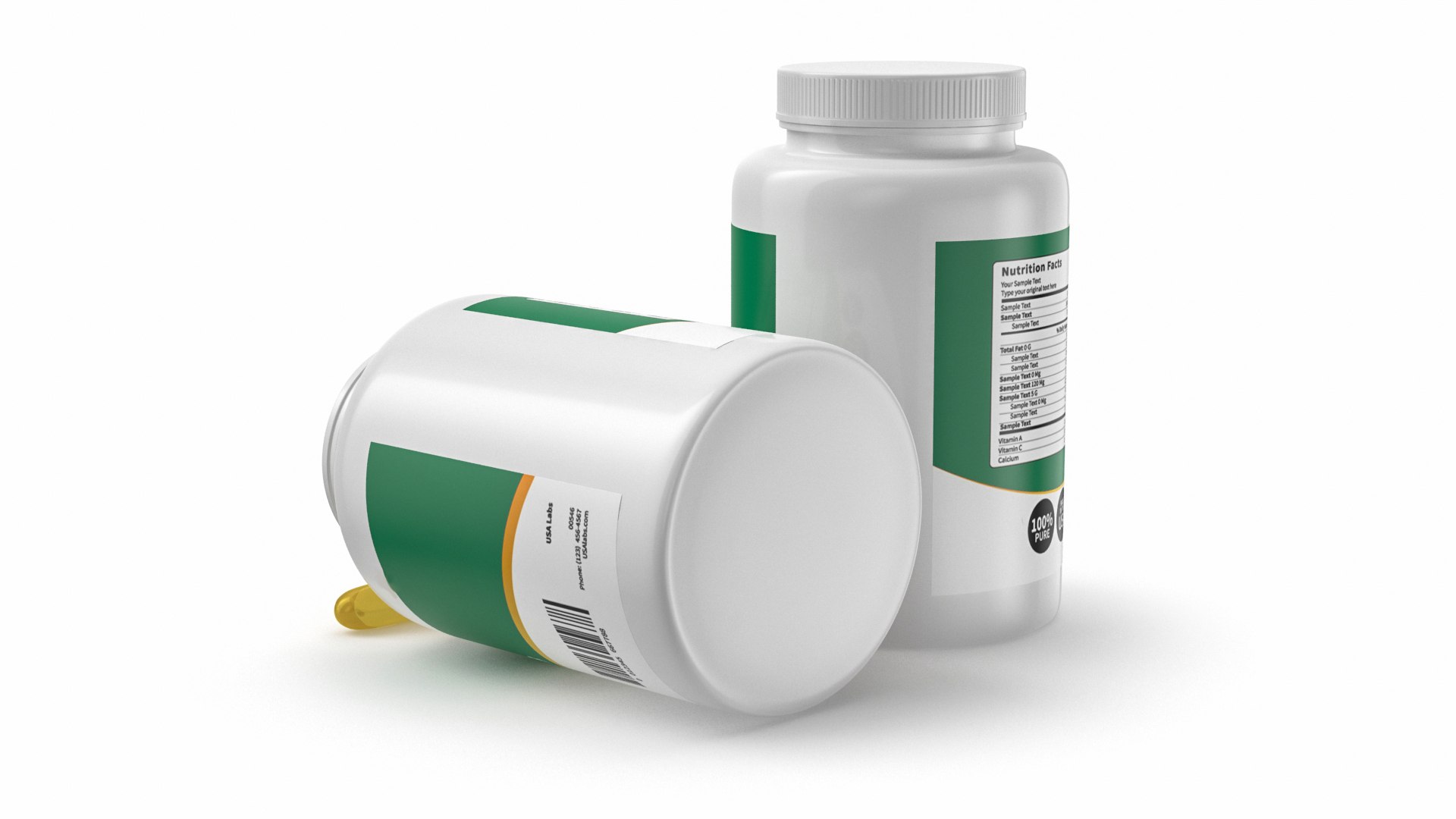 Omega 3 Pills Bottle Set 3D Model - TurboSquid 2167118
