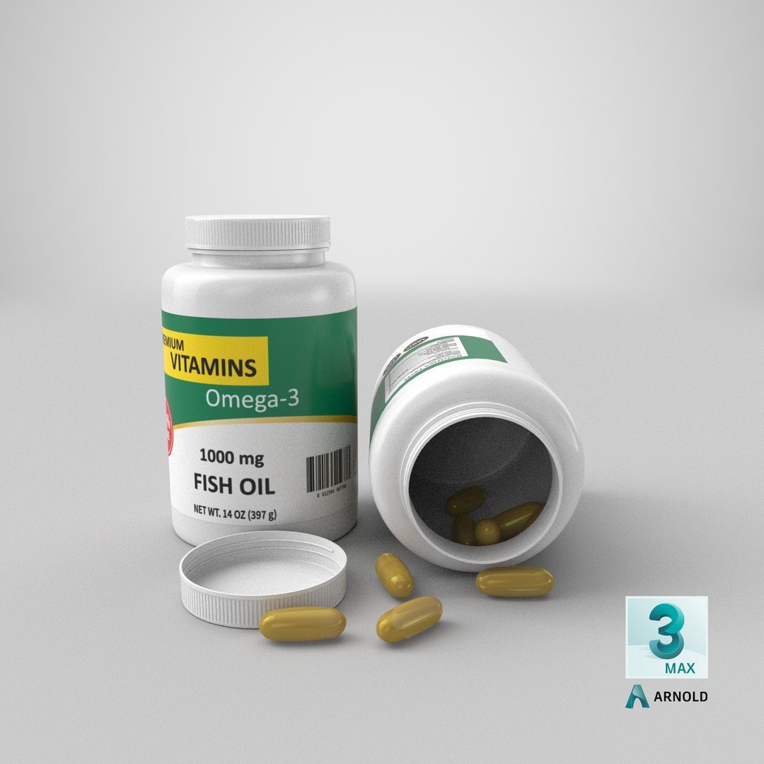 Omega 3 Pills Bottle Set 3D Model - TurboSquid 2167118