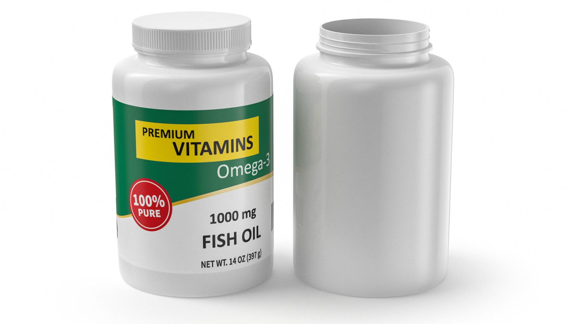 Omega 3 Pills Bottle Set 3D Model - TurboSquid 2167118