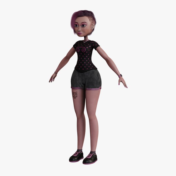 Pinky Bixi Animated Character 3D - TurboSquid 2034174