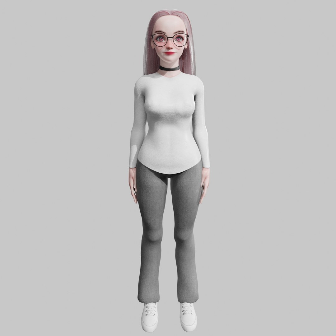 Cartoon Pretty Woman V31405 3D Model - TurboSquid 2282541