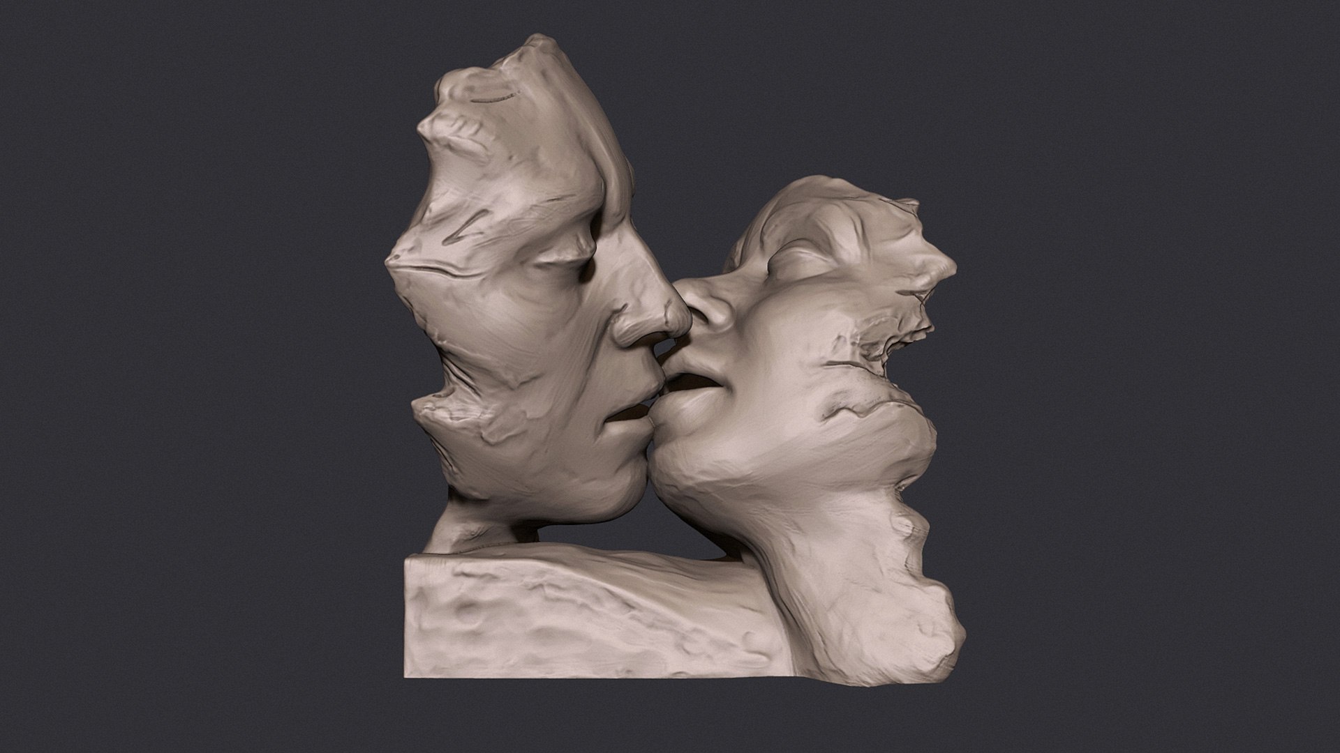 3D Kissing couple statue model - TurboSquid 2099810