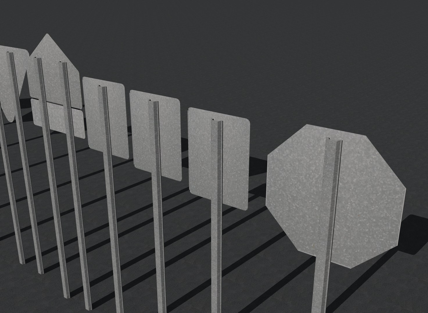 3d Model Road Signs Traffic Lights