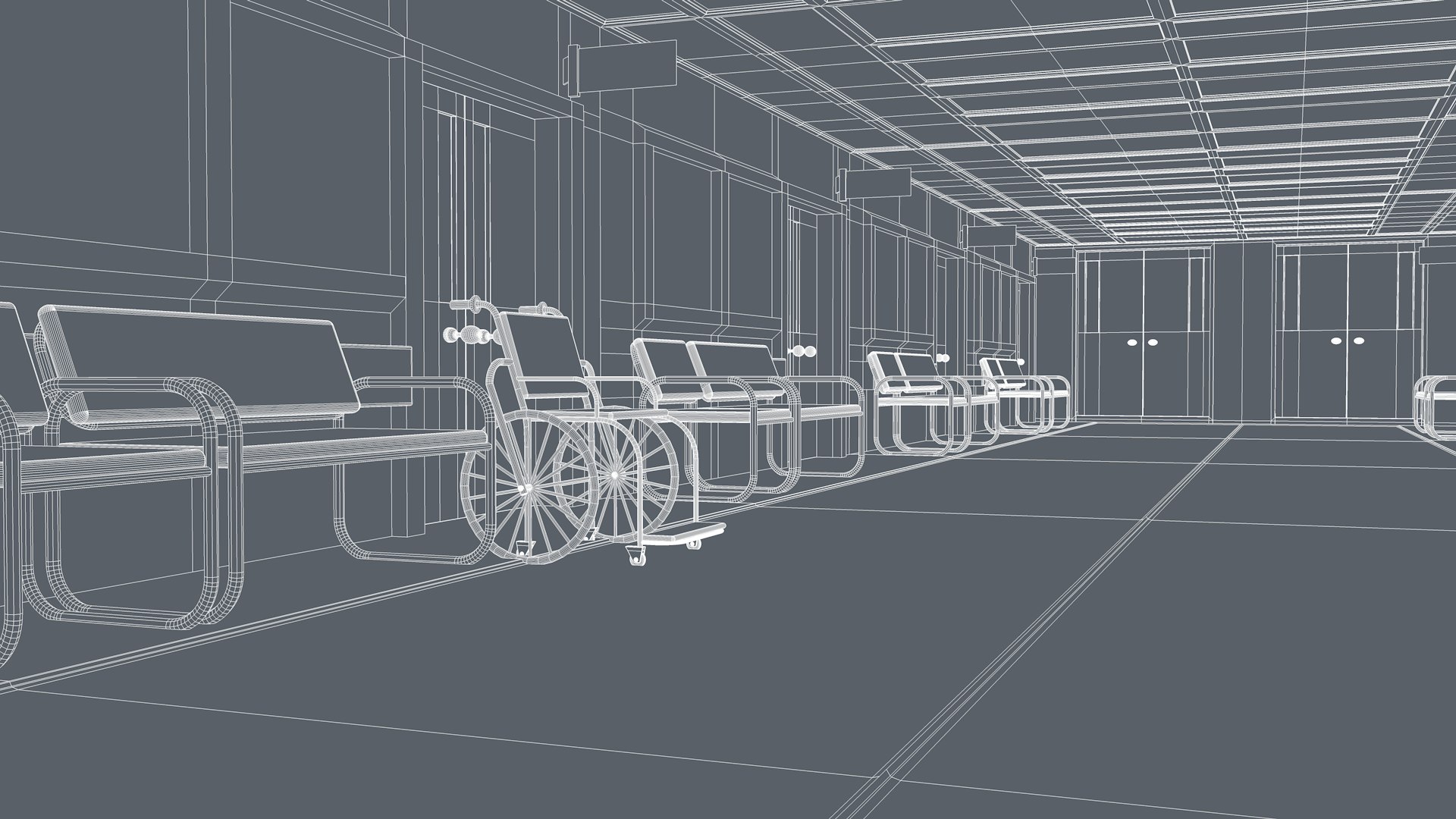 Hospital Hallway Corridor Model - TurboSquid 1723289
