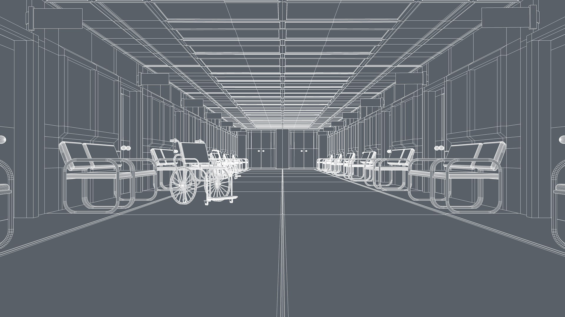 Hospital Hallway Corridor Model - TurboSquid 1723289