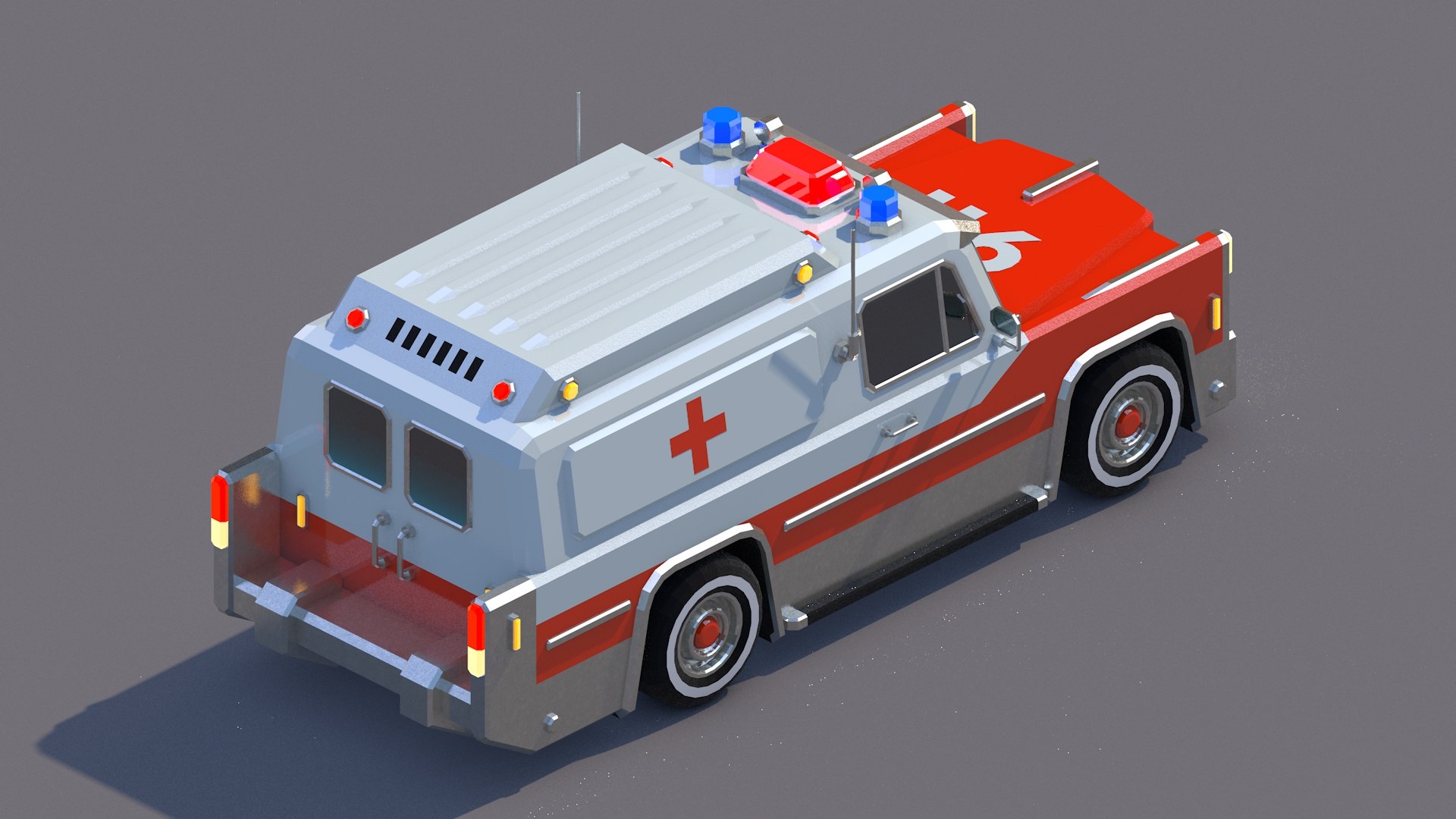3D Cartoon 911 Ambulance - TurboSquid 2164360