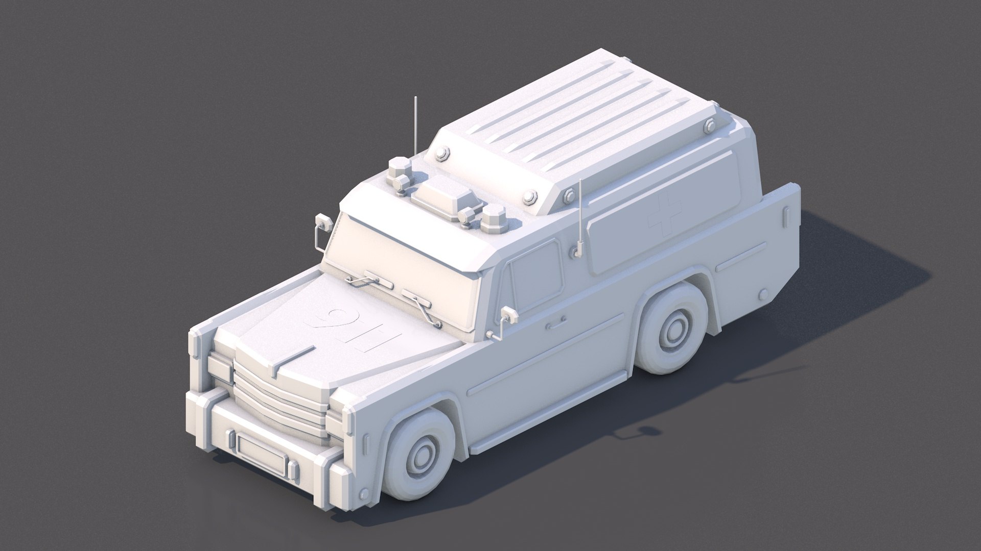 3D Cartoon 911 Ambulance - TurboSquid 2164360