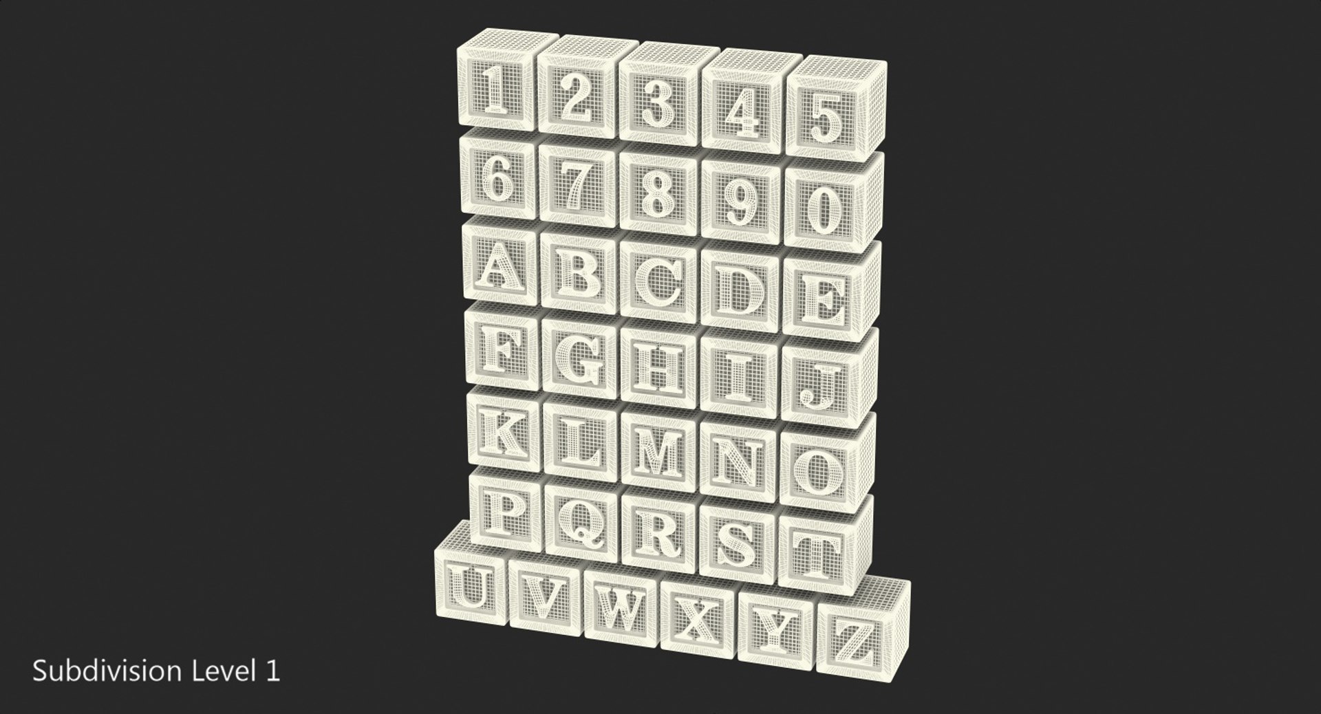 3D Wooden Alphabet Blocks Set Model - TurboSquid 1340525