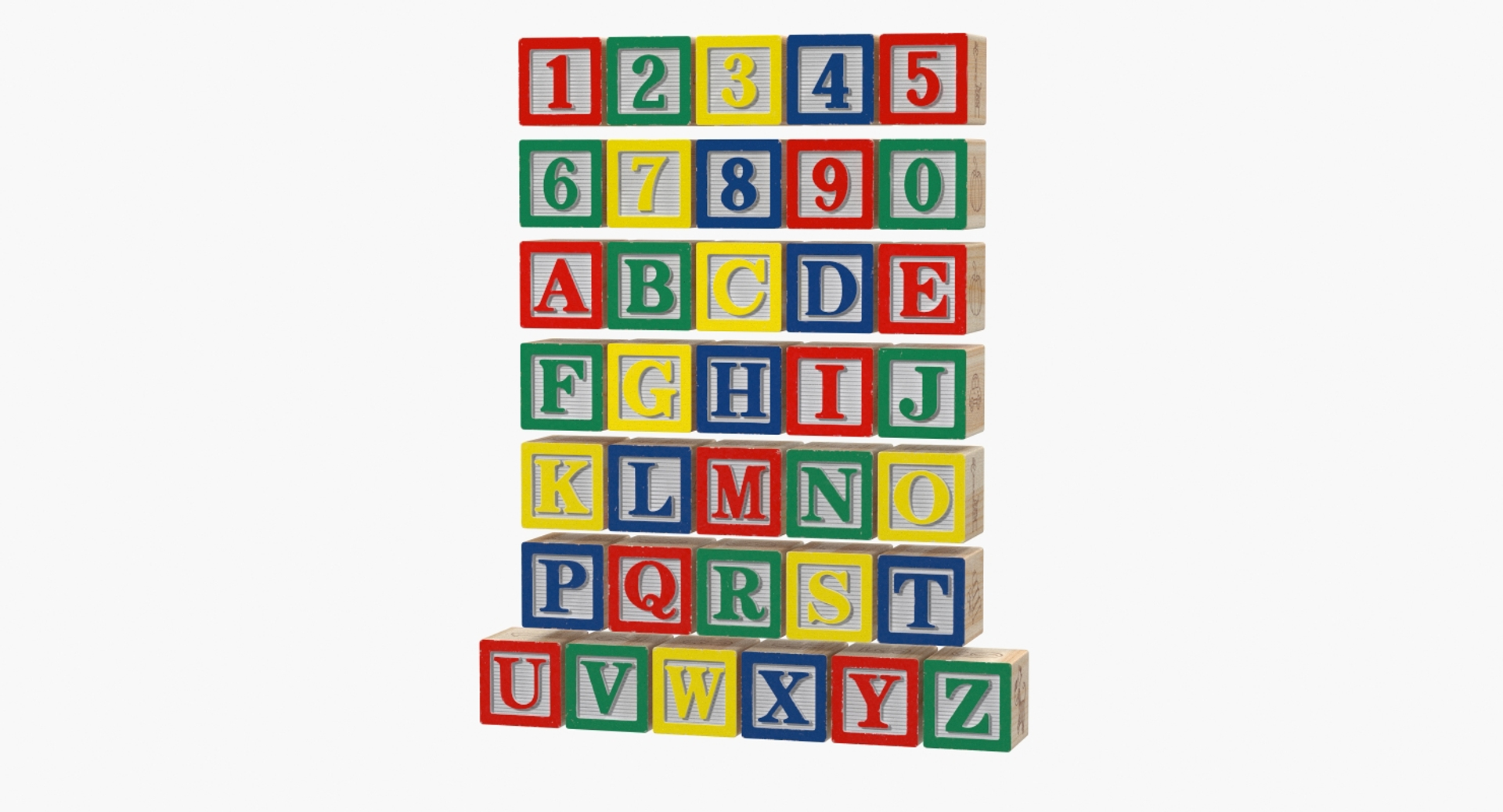 3D Wooden Alphabet Blocks Set Model - TurboSquid 1340525