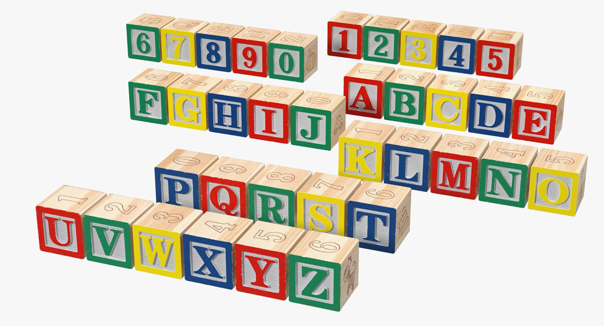 3D Wooden Alphabet Blocks Set Model - TurboSquid 1340525