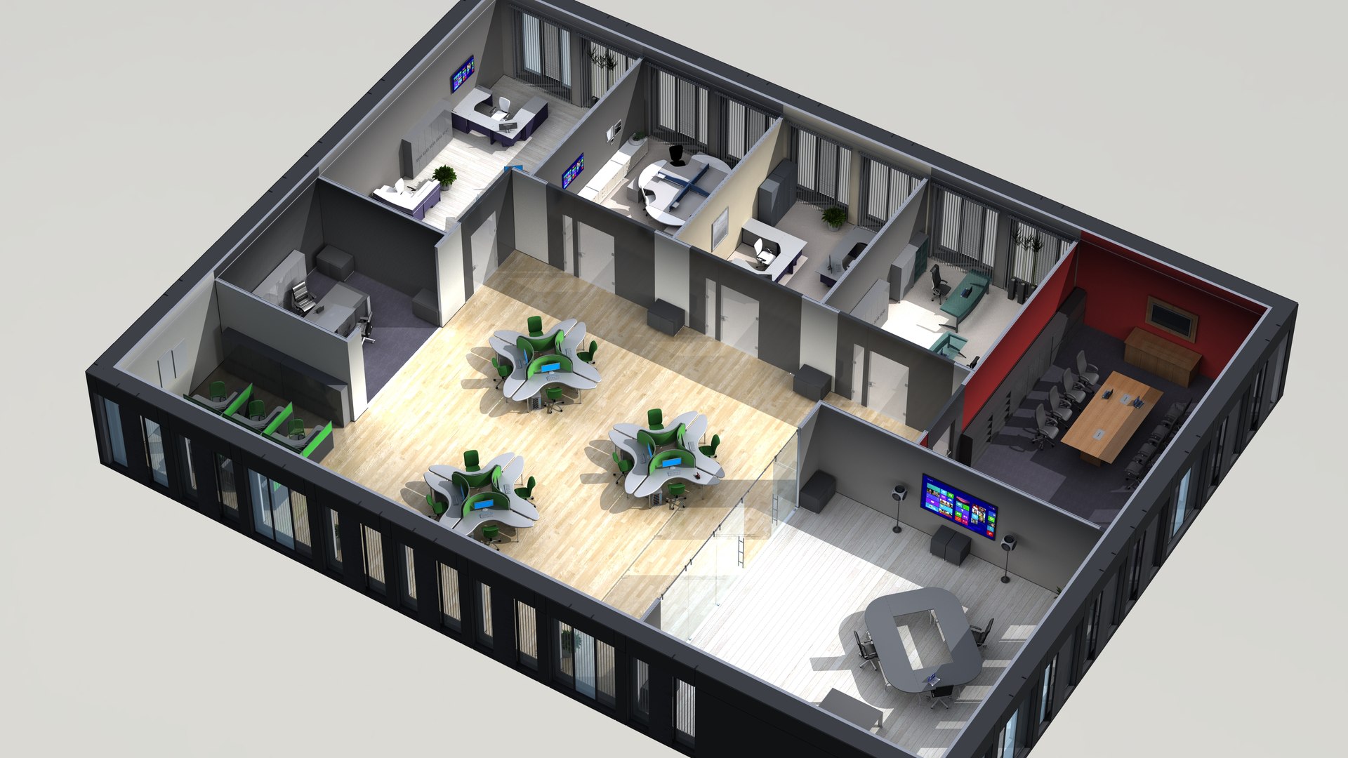 3D 3d-scenes - Office 02 Model - TurboSquid 1420302