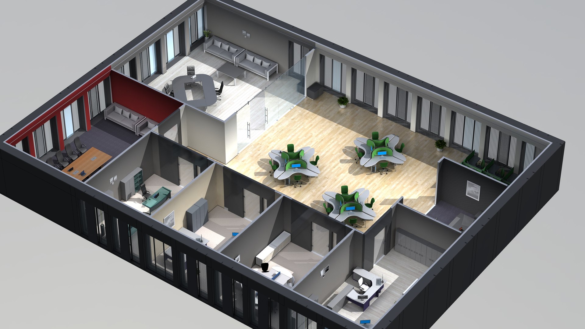 3D 3d-scenes - Office 02 Model - TurboSquid 1420302