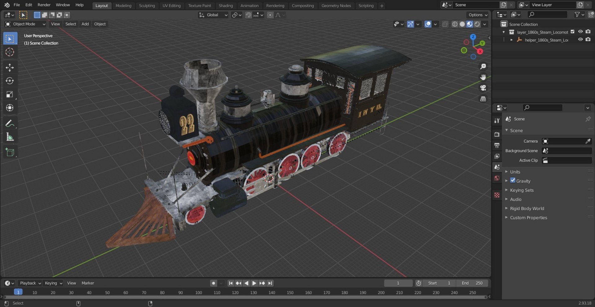 1860s Steam Locomotive 3D model - TurboSquid 2148450