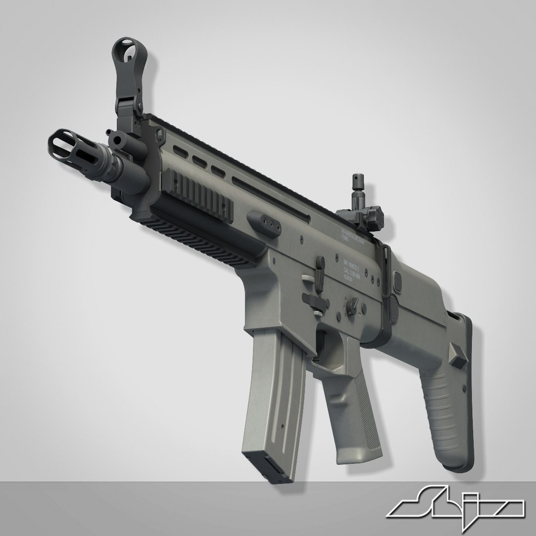 3d Model Combat Assault Rifle Fn Scar