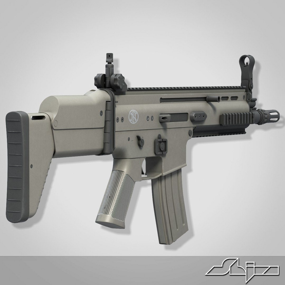 3d Model Combat Assault Rifle Fn Scar