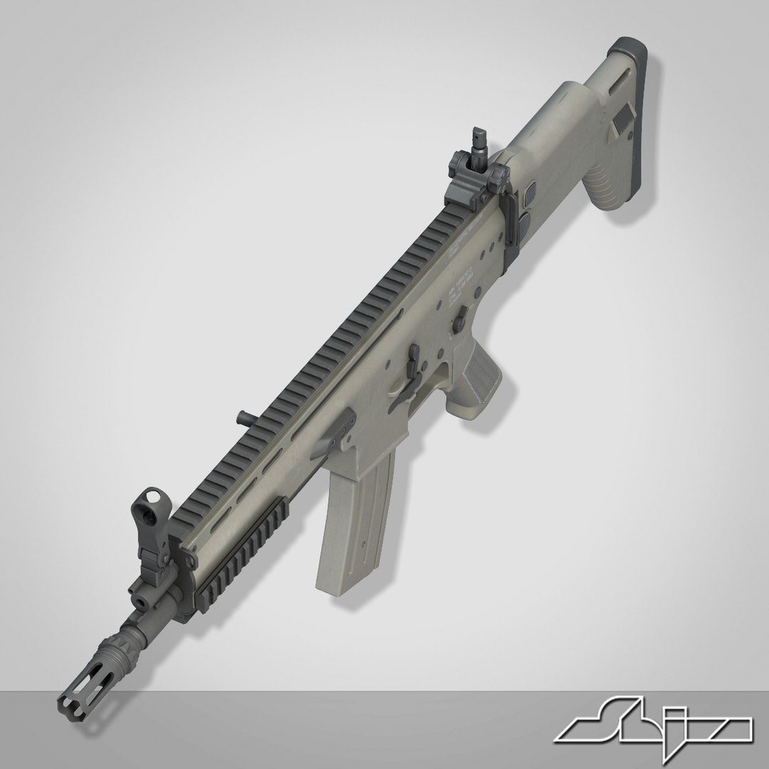 3d Model Combat Assault Rifle Fn Scar