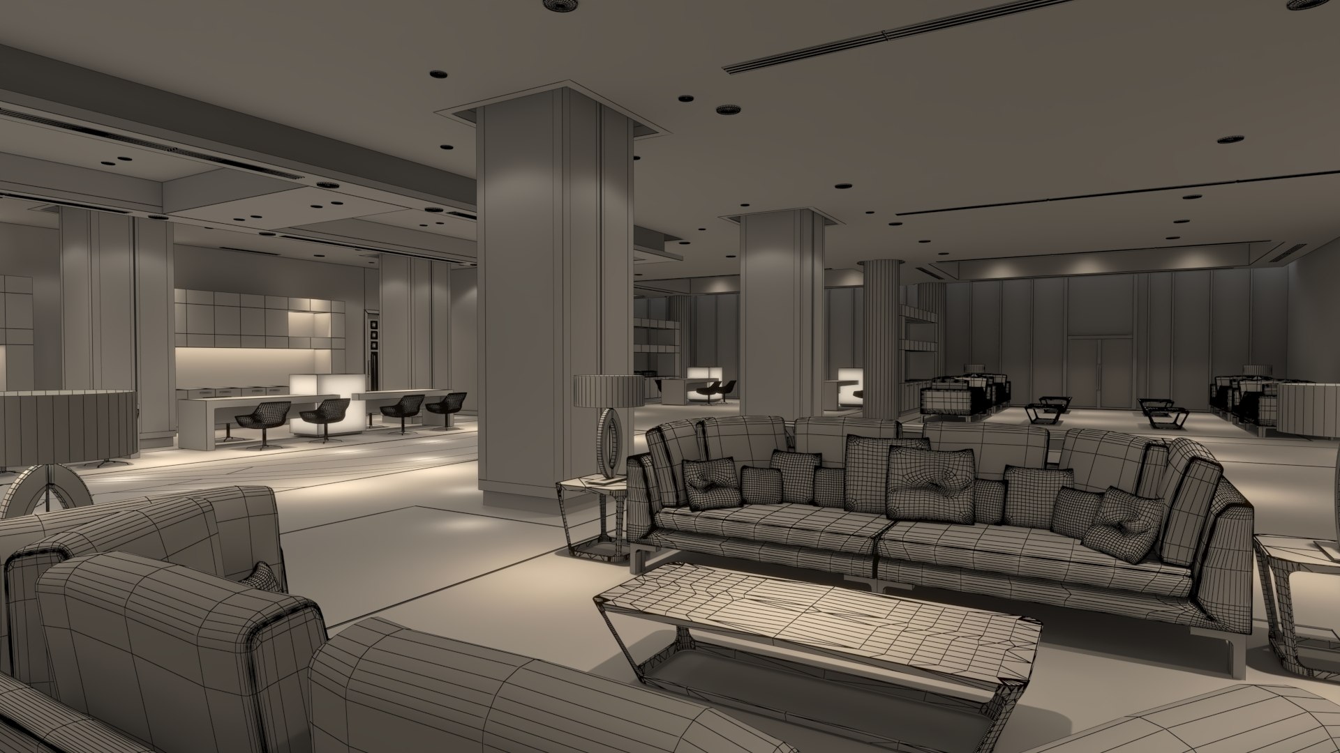 3D Hotel Lobby - TurboSquid 2071795