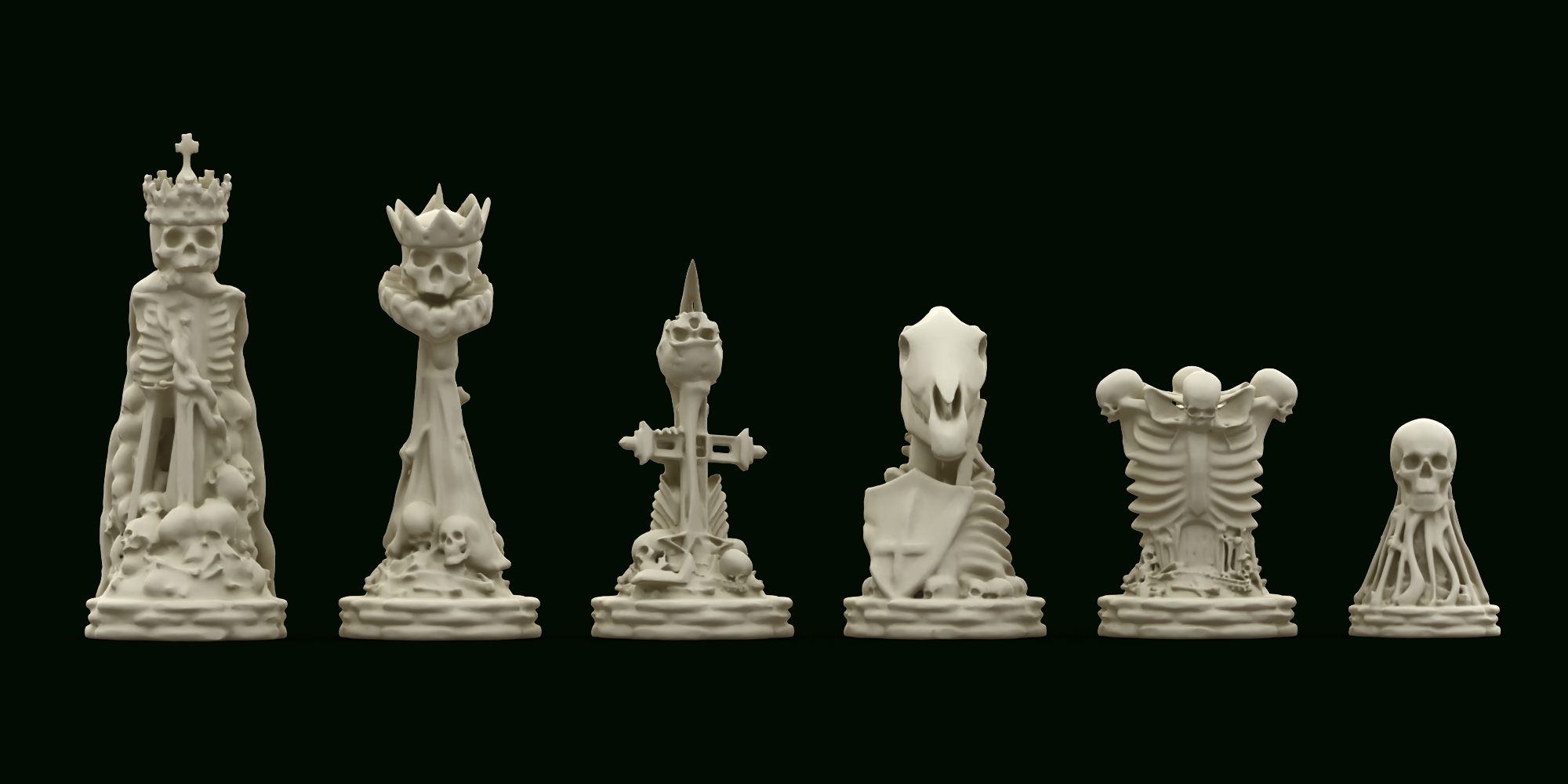 modelo 3d Skull Chess Complete Set - TurboSquid 1973200