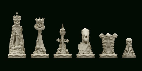 modelo 3d Skull Chess Complete Set - TurboSquid 1973200