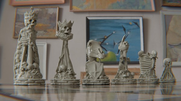 modelo 3d Skull Chess Complete Set - TurboSquid 1973200