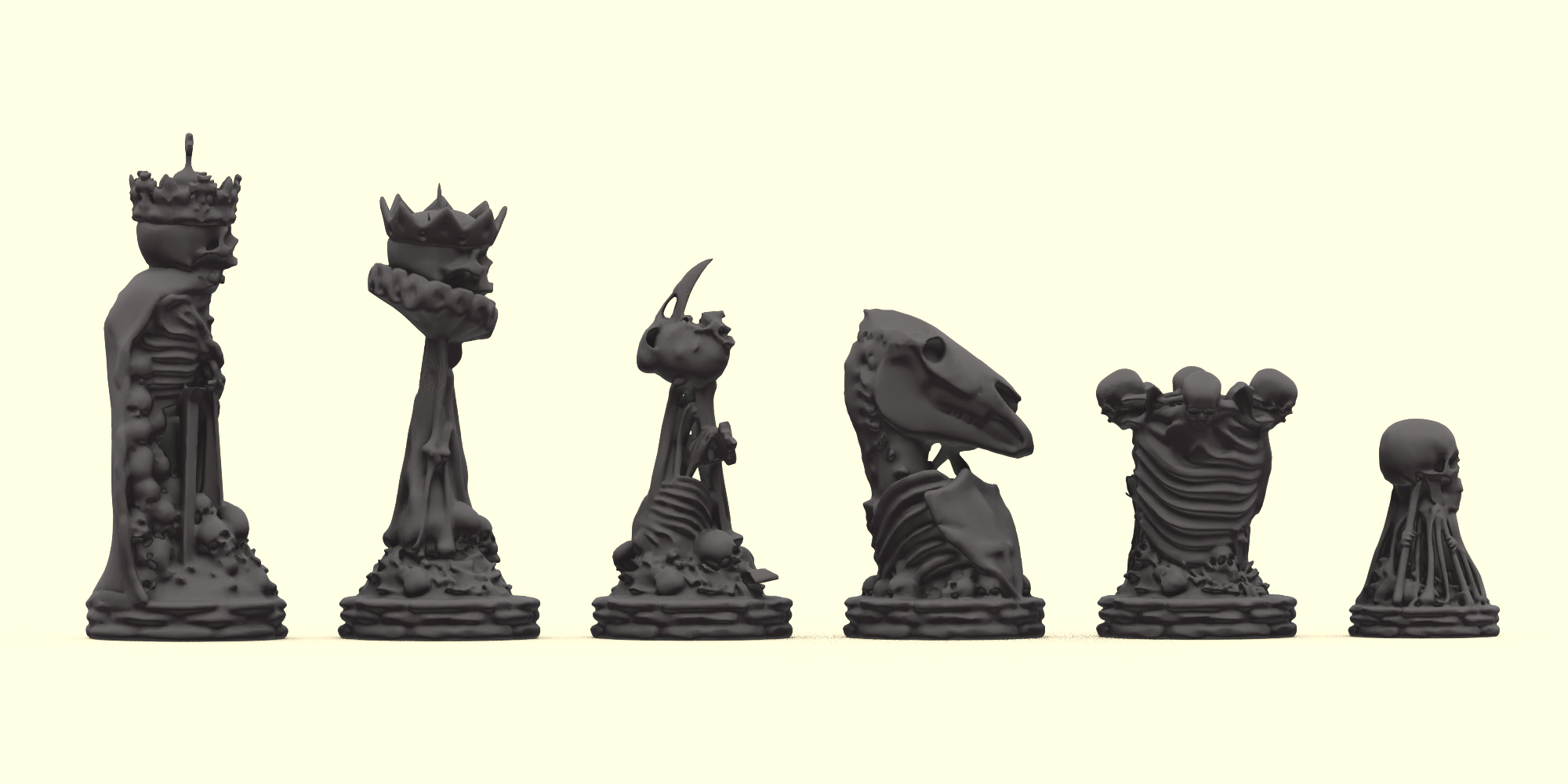 modelo 3d Skull Chess Complete Set - TurboSquid 1973200