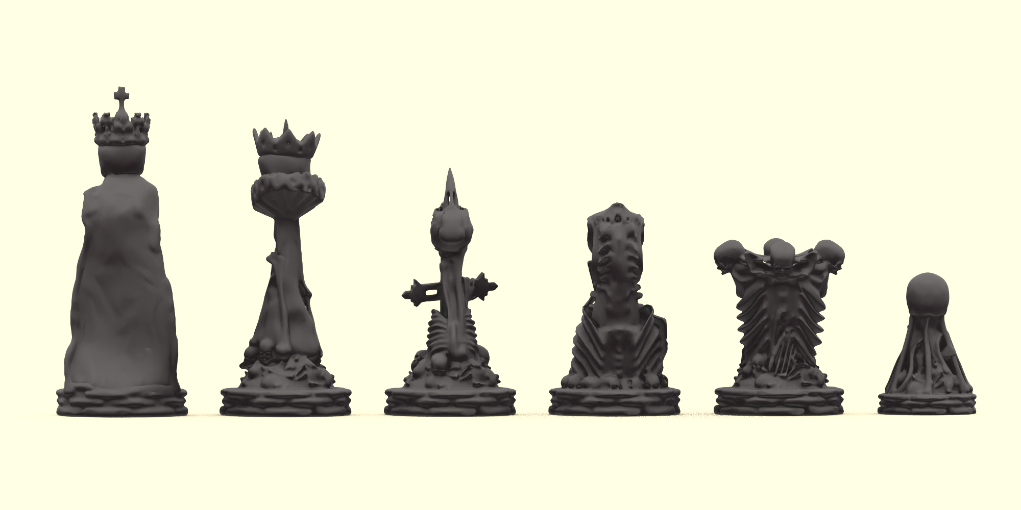 modelo 3d Skull Chess Complete Set - TurboSquid 1973200