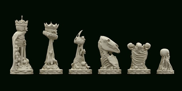modelo 3d Skull Chess Complete Set - TurboSquid 1973200