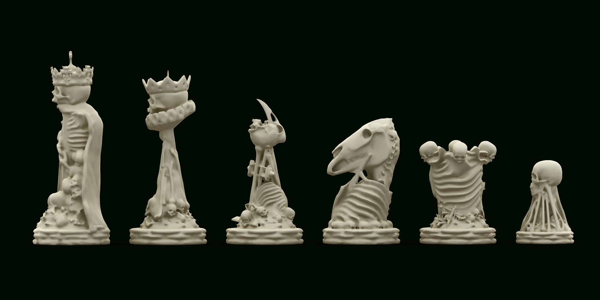 modelo 3d Skull Chess Complete Set - TurboSquid 1973200