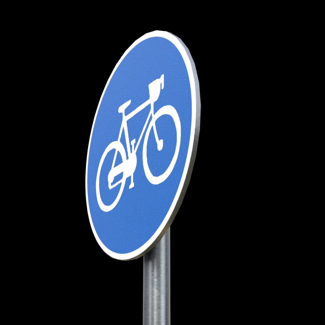 Compulsory cycle roadsign 3D model - TurboSquid 1516076