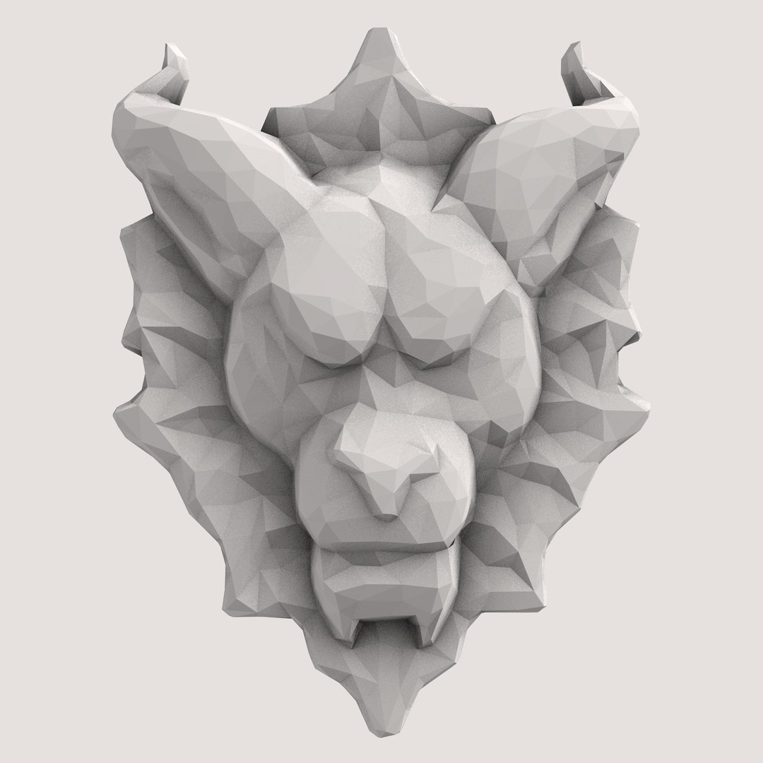 Gargoyle Head Low Poly 3D Model - TurboSquid 2382065