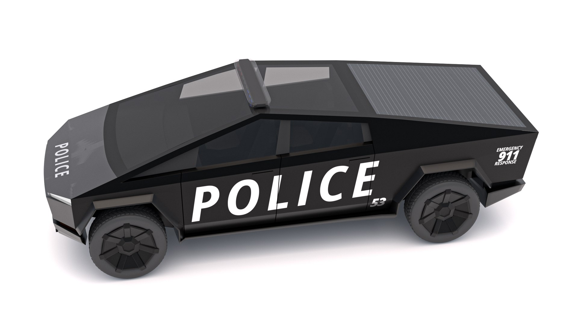 3D Tesla Police Cybertruck - TurboSquid 2329973