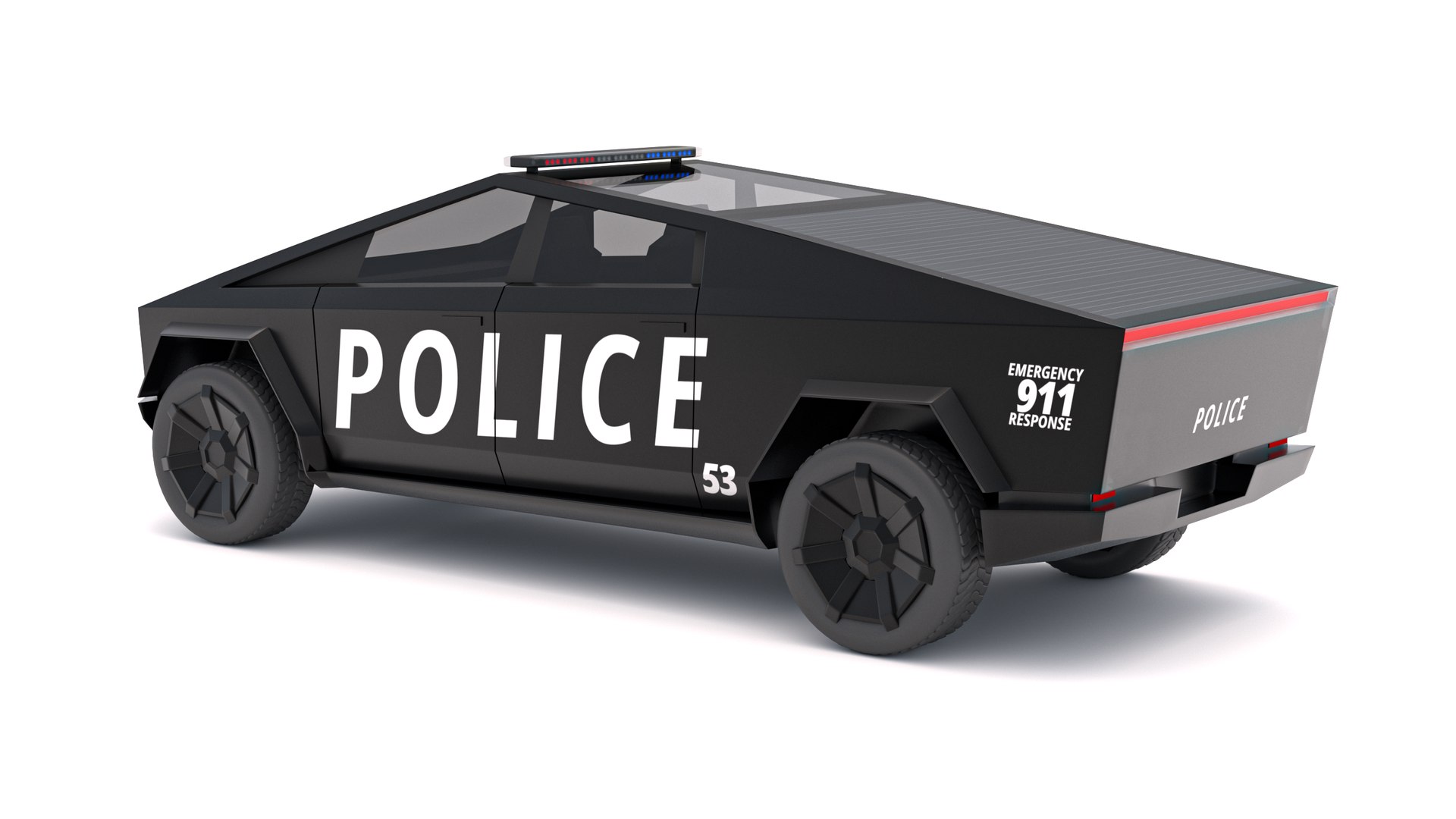 3D Tesla Police Cybertruck - TurboSquid 2329973