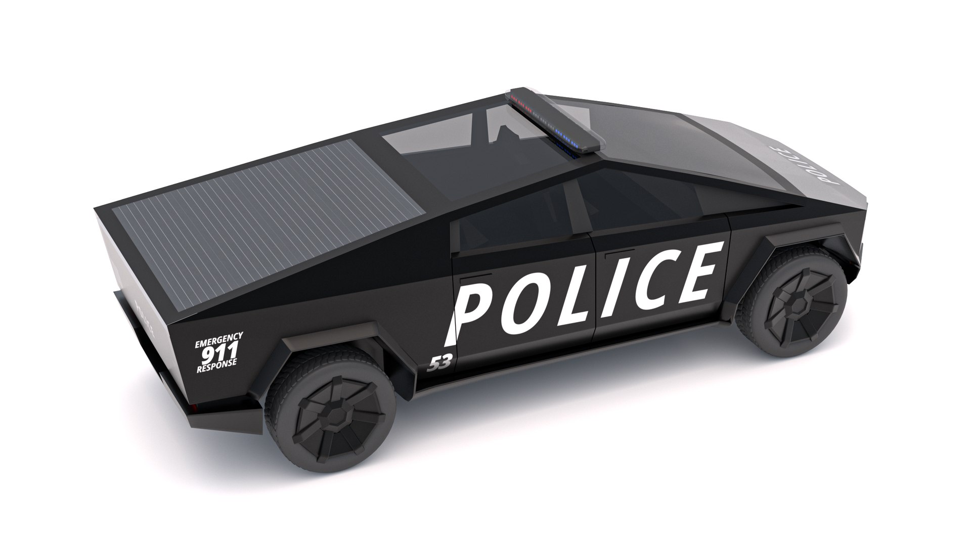 3D Tesla Police Cybertruck - TurboSquid 2329973