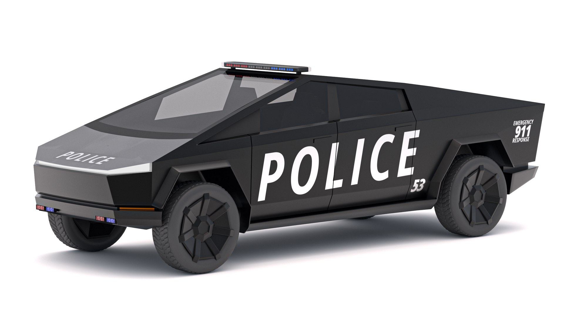 3D Tesla Police Cybertruck - TurboSquid 2329973