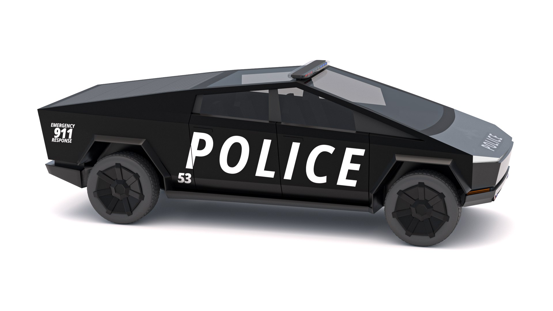 3D Tesla Police Cybertruck - TurboSquid 2329973