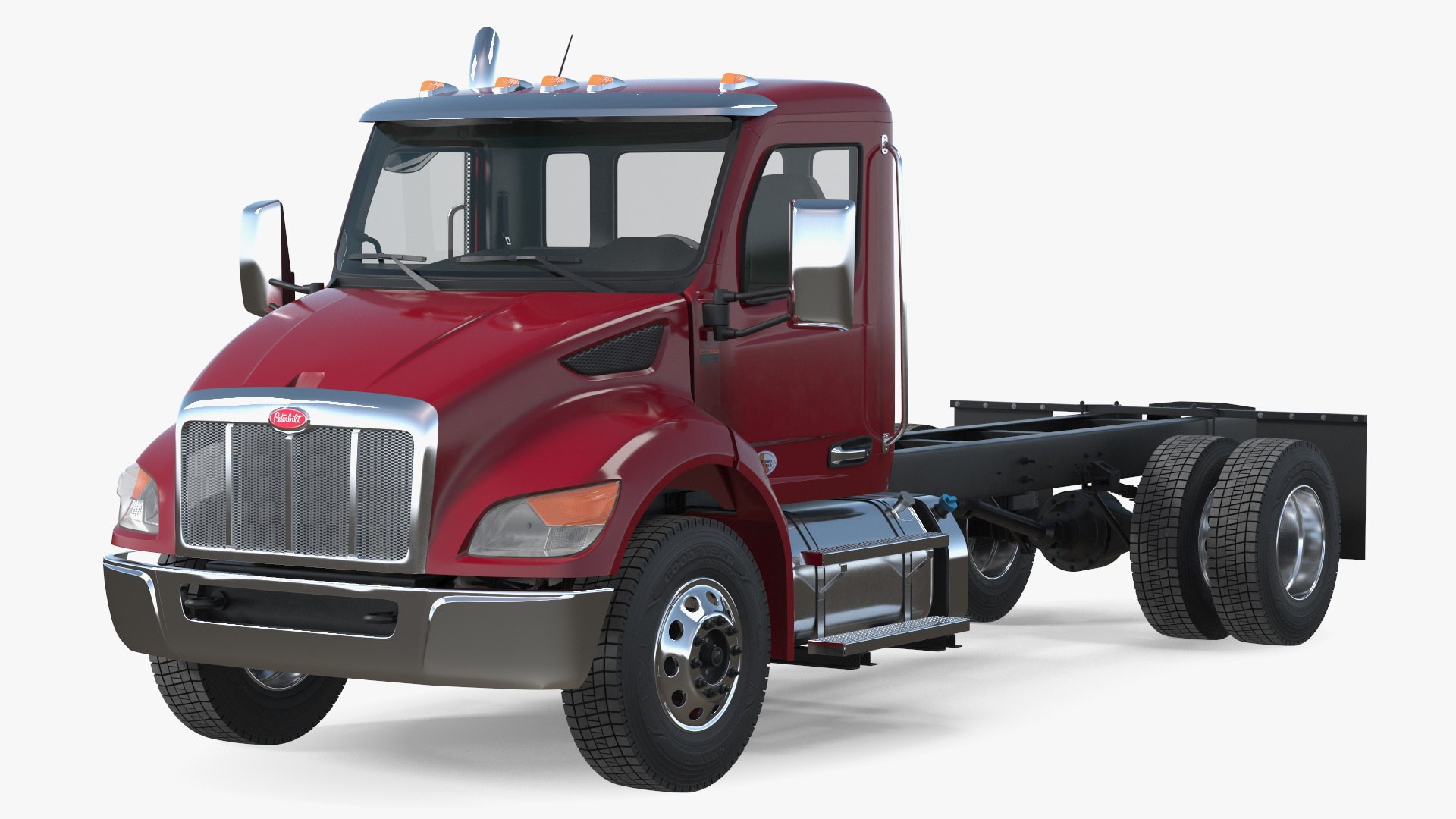 3D Red Truck Peterbilt 537 Rigged - TurboSquid 2065255