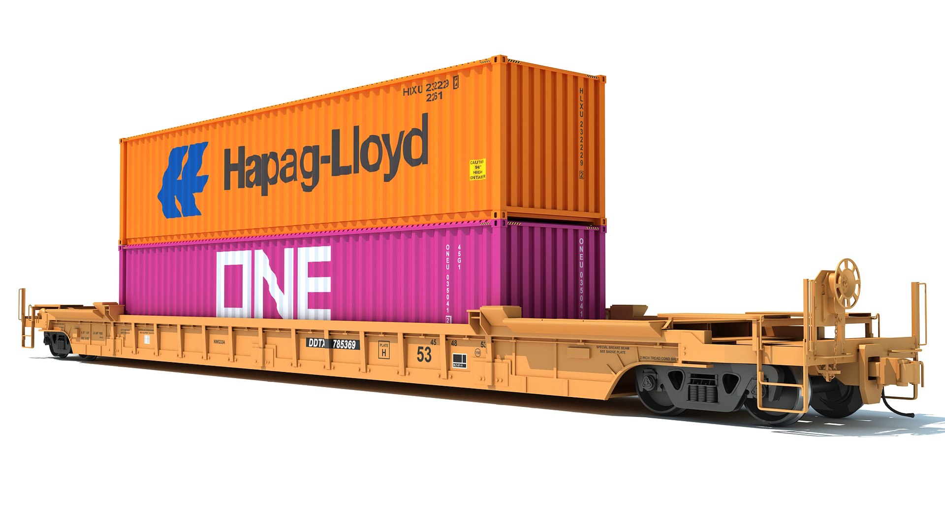 Railroad Double Stack Car 3D - TurboSquid 1608069