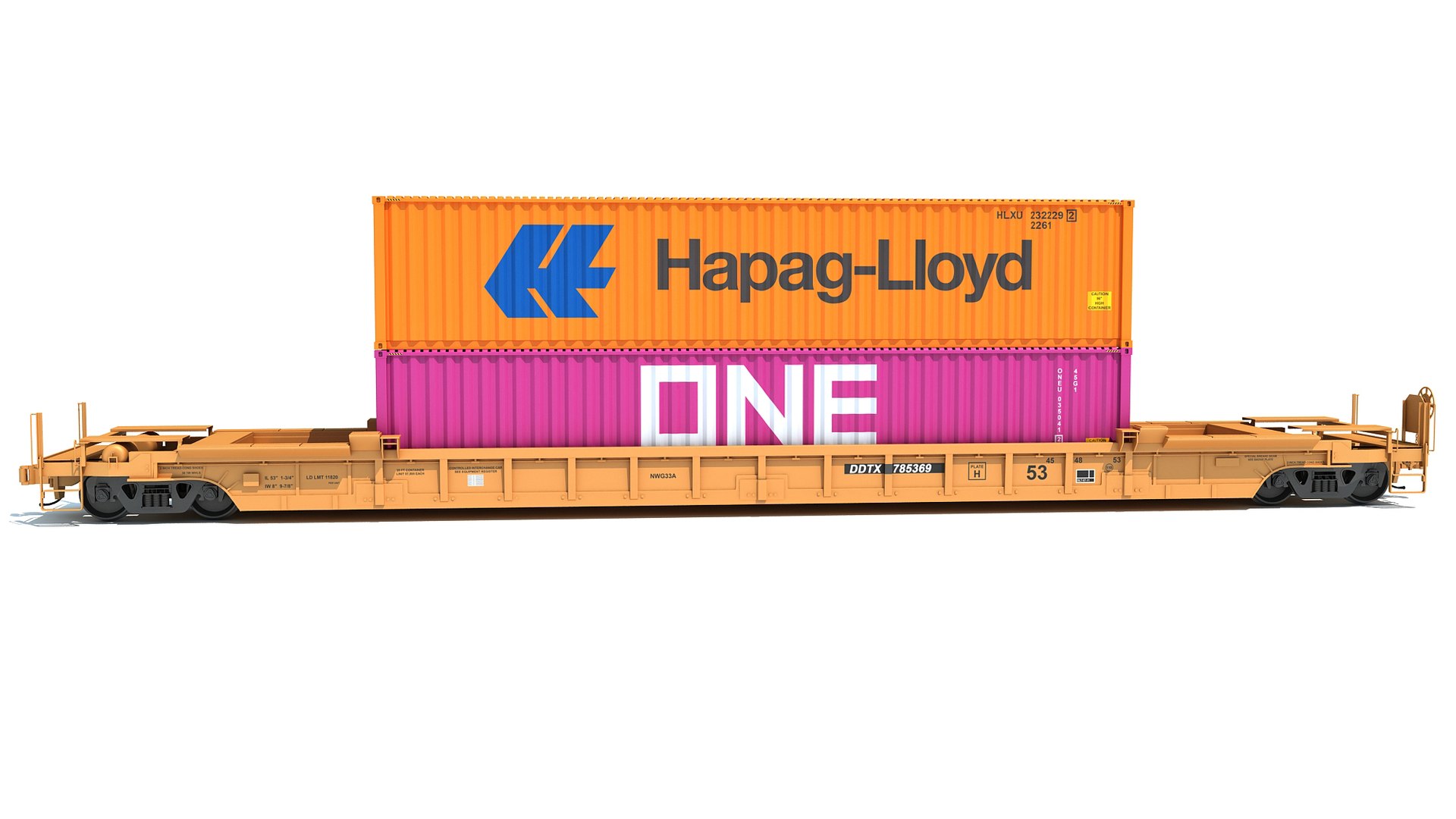 Railroad Double Stack Car 3D - TurboSquid 1608069