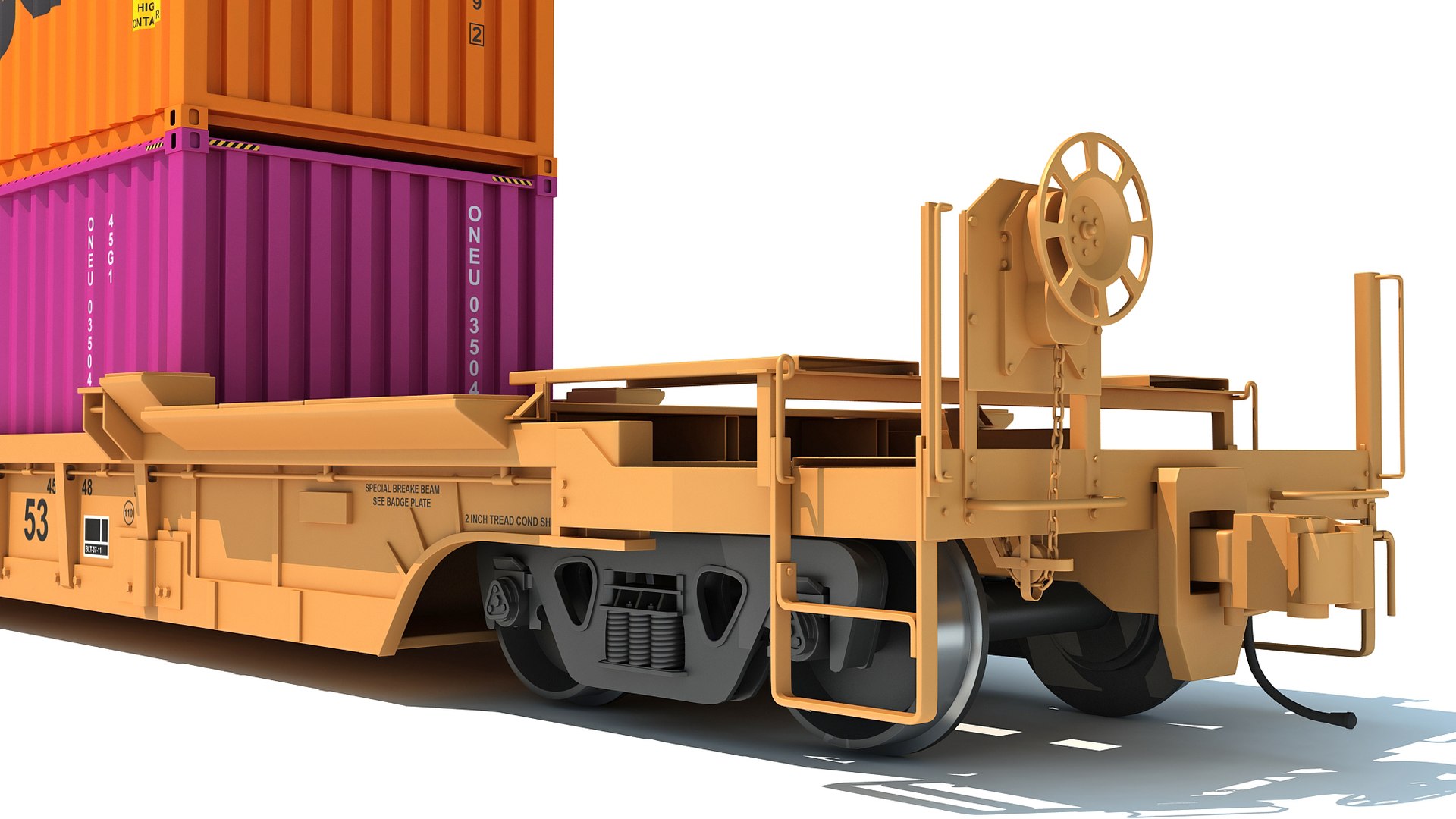 Railroad Double Stack Car 3D - TurboSquid 1608069